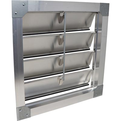 Aluminum Exhaust Shutters - 16" x 16" - TekSupply